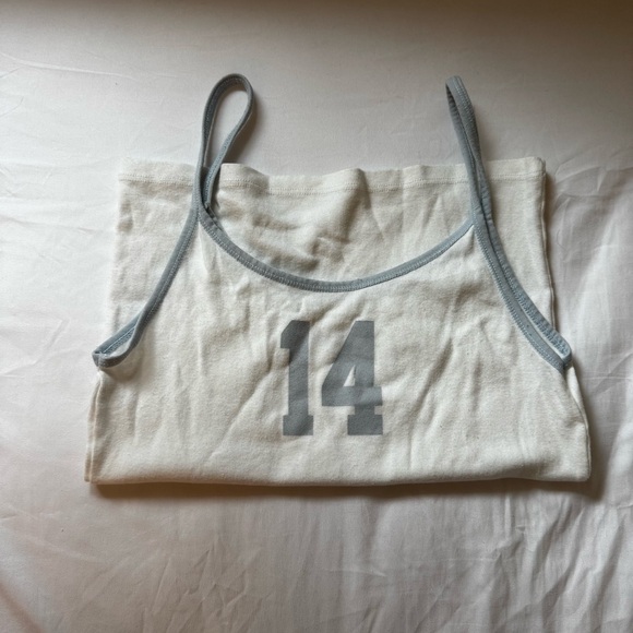 Brandy Melville | Tops | Brandy Melville White Blue 4 Tank | Poshmark